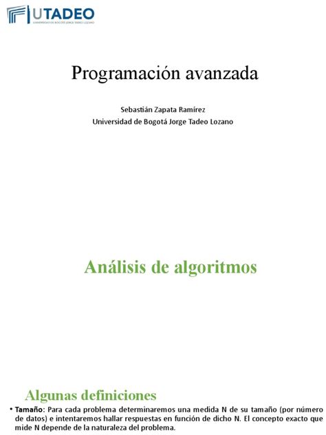 Análisis De Algoritmos Pdf Teoría De La Complejidad Computacional Algoritmos