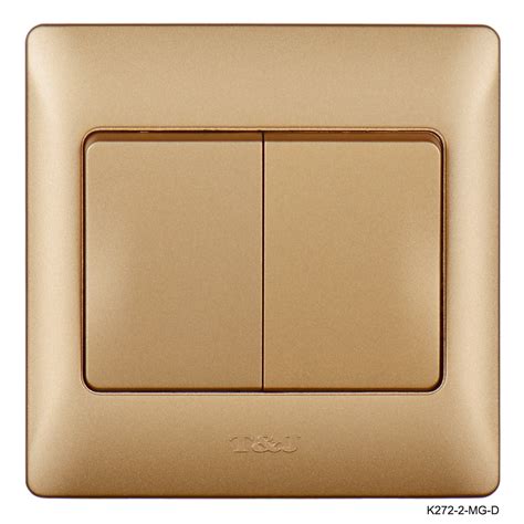 2gang 2way Switch Without Led Indicator Gold In Colour Brilliance