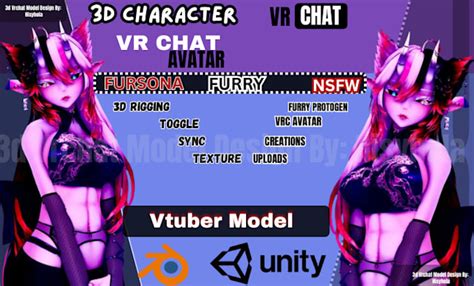 create custom vrchat avatar furry avatar vrm avatar fursona nsfw in