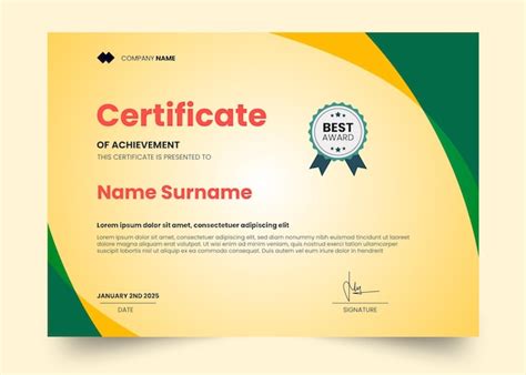 Premium Psd Classic And Simple Wave Certificate Design Template