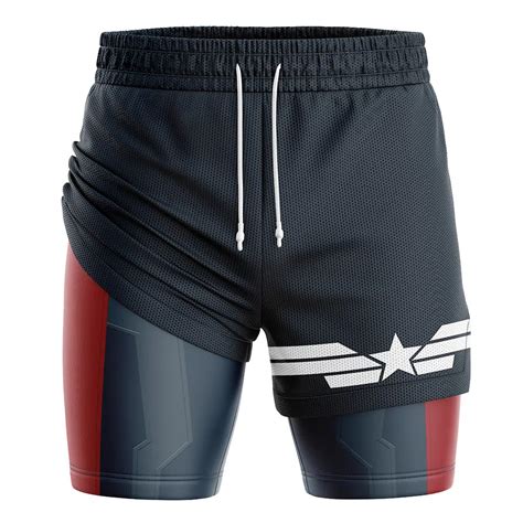 captain america marvel comics 2 in 1 performance shorts anime ape