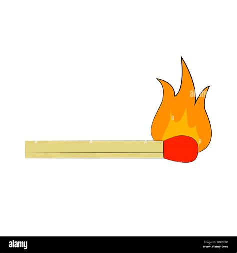 isolated flaming matchstick stock vector images alamy
