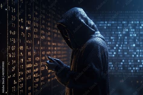 Cybersecurity Computer Hacker With Hoodie Vulnerability And Hacker