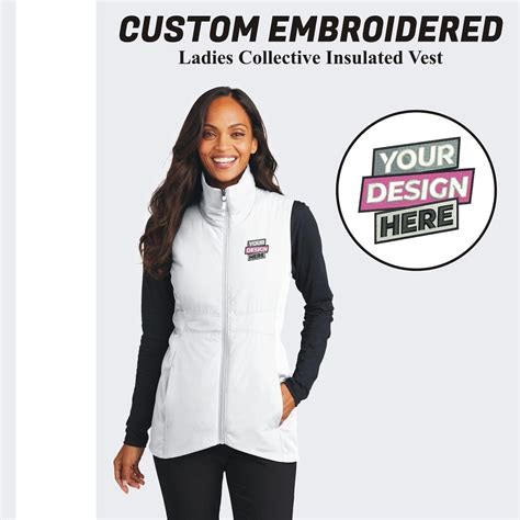 Custom Embroidered Ladies Insulated Vest Full Zip Winter Clothing Etsy