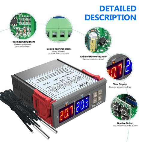 Stc 3008 Dual Digital Temperature Controller Two Relay Output