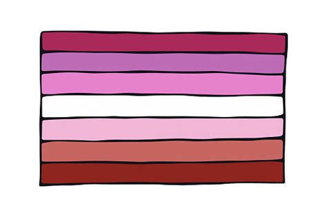 다채로운 레즈비언 프라이드 플래그 해피 프라이드 데이 Lgbtq 커뮤니티 프라이드의 달 포스터 스티커 로고 카드에 대 한 벡터 손으로 그린 낙서 Lgbt 프라이드의 달에