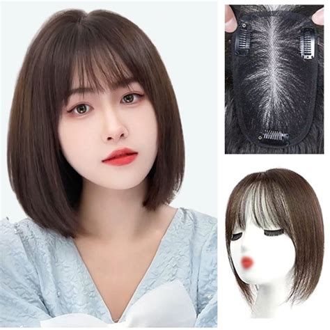 티몬 글로벌 홀세일 Gbking 수제 100 인모가발 정수리 앞머리 가발 부분가발 가르마 가발 여자 부분가발 여성 인모가발