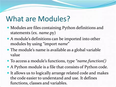 Python Modules Ppt Programming Languages Computing