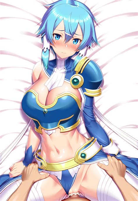 Rule 34 Ai Generated Armor Asada Shino Blue Eyes Blue Hair Cleavage Cum Cum In Pussy Cum