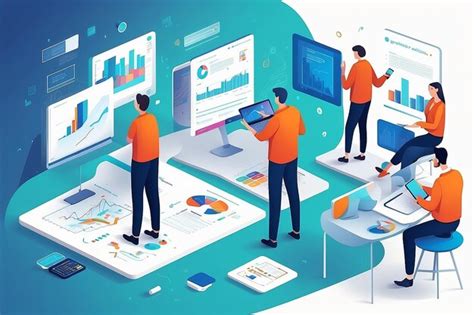 Premium Photo People Interacting With Devices Vector Illustration