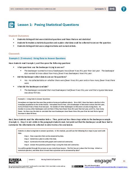 Posing Statistical Questions Lesson Plan For 6th Grade Lesson Planet