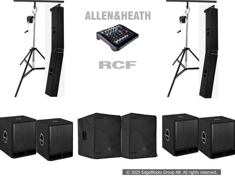 Högtalarpaket 3 10600w Sex Sub Fyra Array Toppar Mixer Edgeblocks