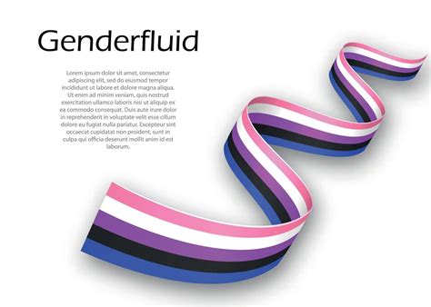 Waving Ribbon Or Banner With Genderfluid Pride Flag 21826420 Vector Art