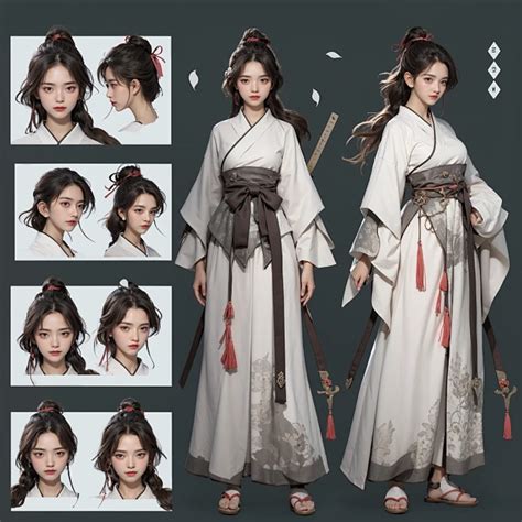 Ai古风武侠角色插画素材 国风人物服装设计 影视游戏角色概念设定 淘宝网 花瓣网