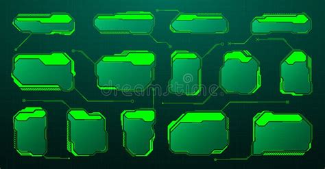 Green Futuristic Hud Ui Elements Sci Fi User Interface Text Boxes