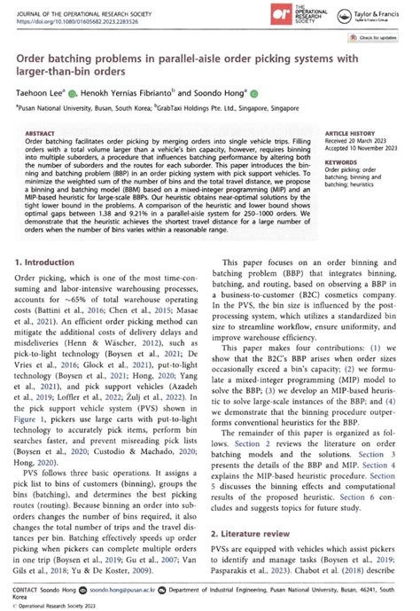 Order Batching Problems In Parallel Aisle Order Picking Systems With