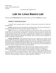 Lab1a Linux Basics Docx Student Name Course CSCE 3550 4550 5550