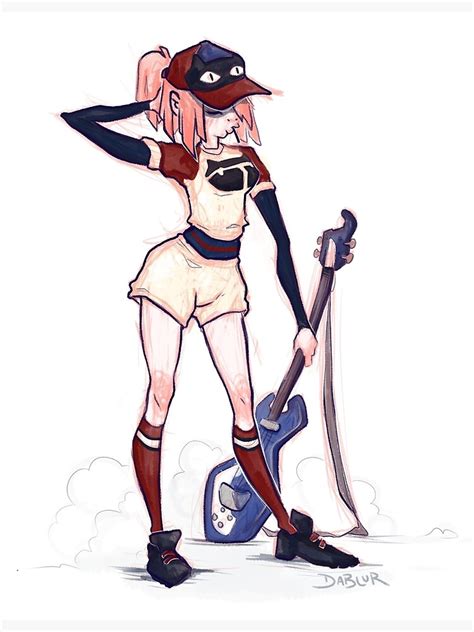 Haruko Flcl Baseball Outfit Poster By Dablurart Redbubble