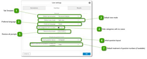 User Settings Interface