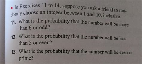 Solved 1 In Exercises 11 To 14 Suppose You Ask A Friend To