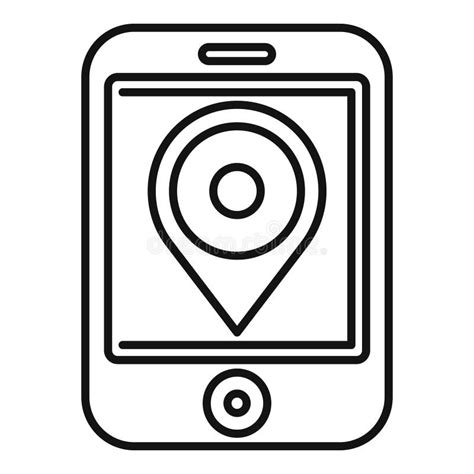Smartphone Showing Location Pin Icon For Gps Navigation App Stock Illustration Illustration Of