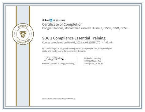 Mohammed Yasreeb Hussain Cissp Cism Ccsk On Linkedin Certificate Of Completion