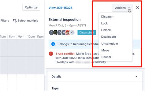 Use Scheduling Actions In The Pulse Scheduling Experience Skedulo Documentation