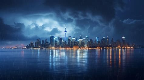Premium Photo Rainy Skyline Background
