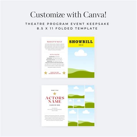 Customizable Keepsake Playbill Style Theatre Program Canva Template Etsy