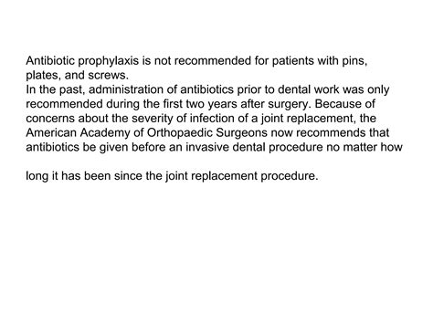 Prophylactic Antibiotic Coverage In Dentistry Ppt