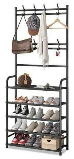 Вешалка напольная для одежды с обувницей /multi-functional shoe and hat ...