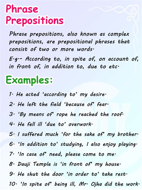 Preposition Examples