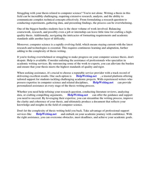 Thesis Related To Computer Science Pdf Thesis Science