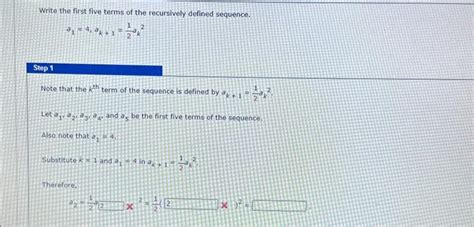 Solved Write The First Five Terms Of The Recursively Defined