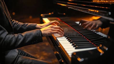 Professional Pianist Performing A Classical Music Concert On A Grand