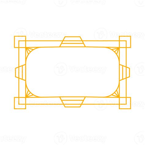 Art Deco Frame Outline Stroke In Golden Color For Classy And Luxury