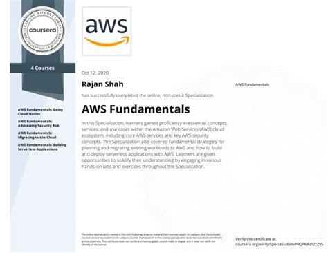 Rajan Kumar Shah On Linkedin Aws Cloud Coursera