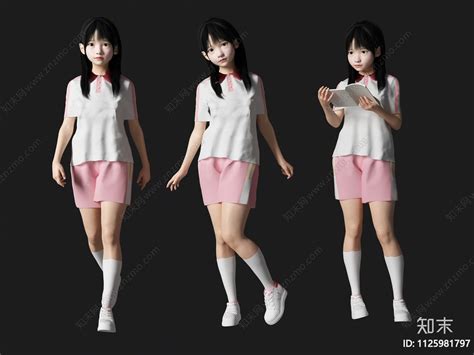 学生人物3d模型下载【id1125981797】知末3d模型网