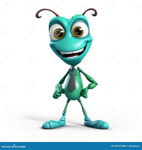 Playful Cartoon Bug In A Suit Maya Rendered Character Design Stock Illustration Illustration