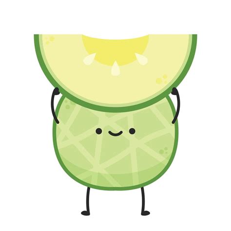 Melon Character Design Melon On White Background Melon Cartoon