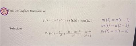 Solved Find The Laplace Transform Of Solution Chegg Com