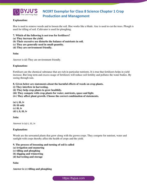 Ncert Exemplar Class 8 Science Solutions Chapter 1 Crop Production