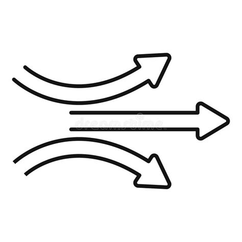 Three Arrows Pointing In Different Directions Icon Stock Vector