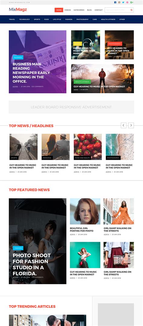 magazine style wordpress theme template in wordpress download