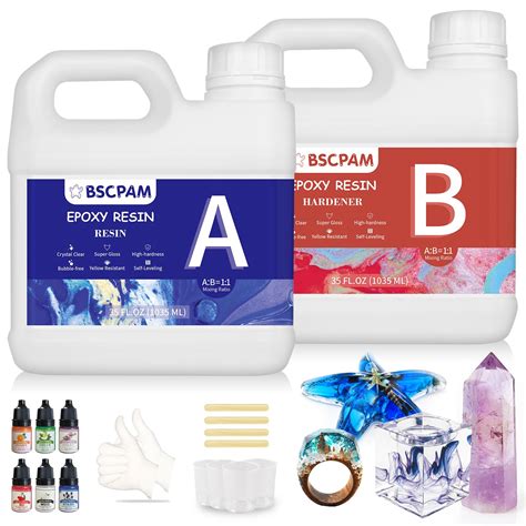 Bscpam Epoxy Resin Kit 70oz Clear Resin Epoxy Self Leveling Easy Mix