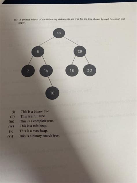 Solved Question Identifying Trees Points Points Chegg