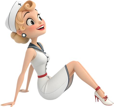 Pin Up Girl Presenting A Fierce Fashion 55531142 Png