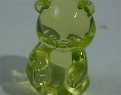 Vaseline Uranium Glass Fenton Bear Etsy