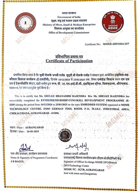 Embeddedsystems Entrepreneurship Skilldevelopment Msme Innovation Growth Dhanashri Shelke