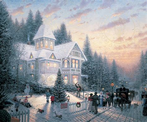 Thomas Kinkade Victorian Christmas Village Snowglobe At Douglas Tijerina Blog